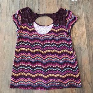 Tops | Soft Print Shirt With Keyhole Back | Poshmark
